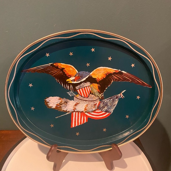 Accents | Vintage Patriotic Eagle With American Flag Tray | Poshmark